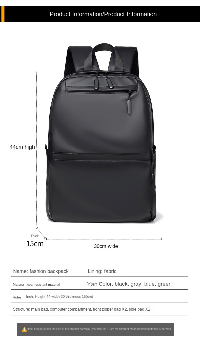 Waterproof Oxford fabric men's double backpack, men's business backpack ...