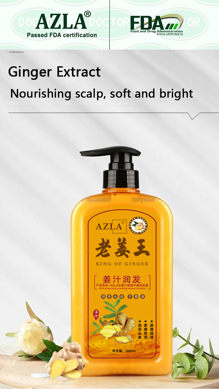 Azla Ginger Hair Shampoo Fast Regrowth Hair Thick Anti Hair Loss Anti