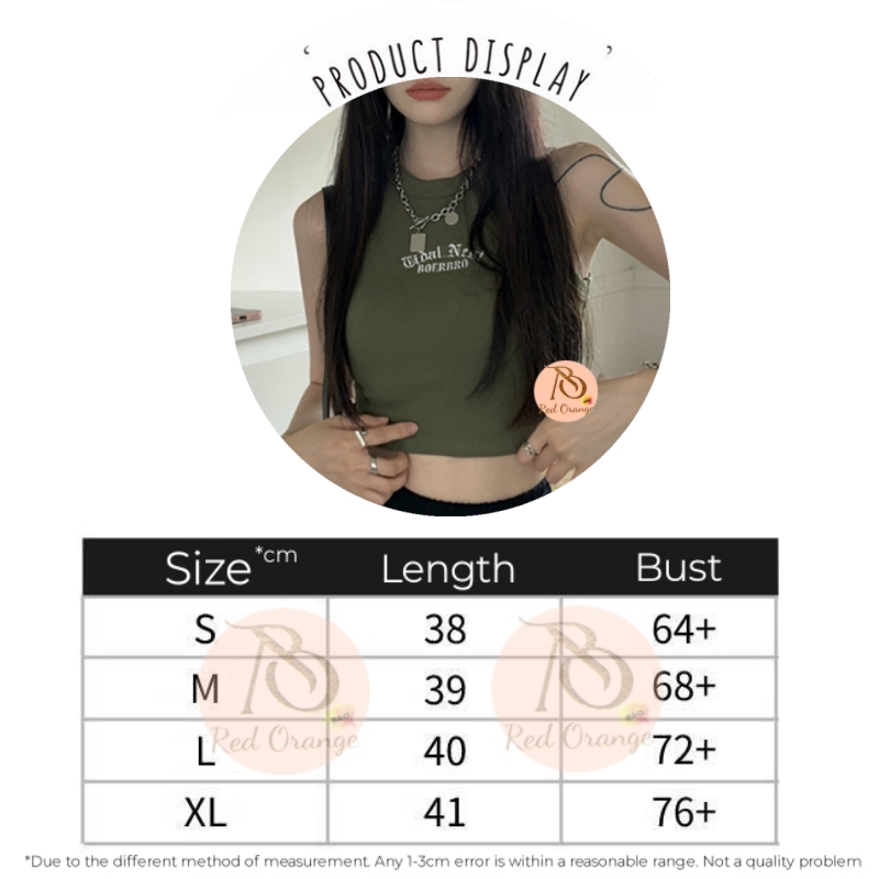 R&O Racer Back Crop Top for Women embroidered Knitted Korean Trendy ...