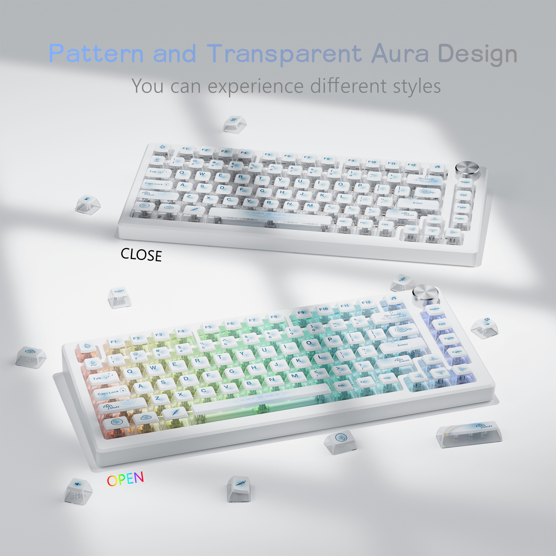 116 Keys Raindrop Theme ASA Profile PBT+PC Pudding Keycaps For 61/68/84 ...
