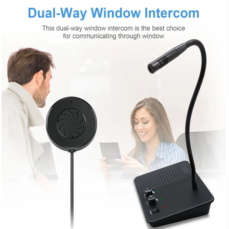 DAYTECH WI11 Two-Way Window Intercom System Glass PA Speaker and ...