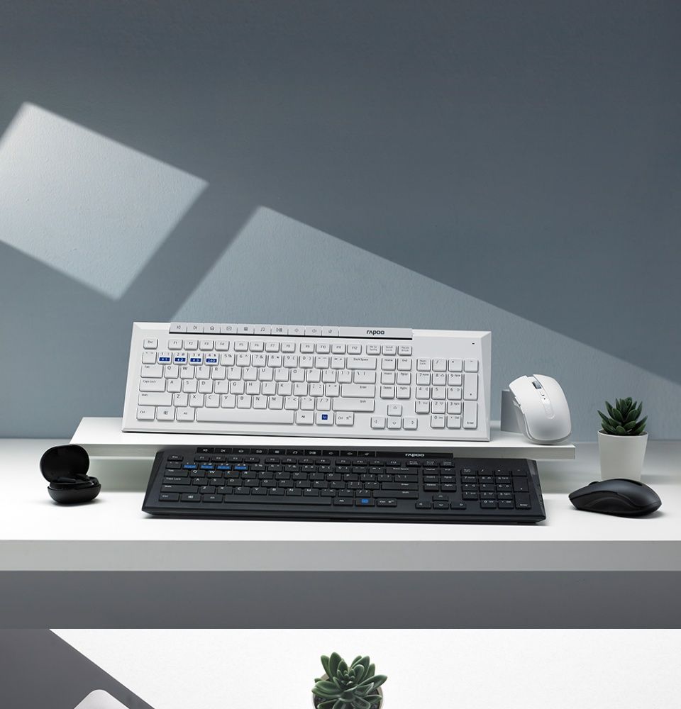 Rapoo 8200M/8210M 2.4G Wireless Bluetooth Keyboard and Silent Mouse Set ...