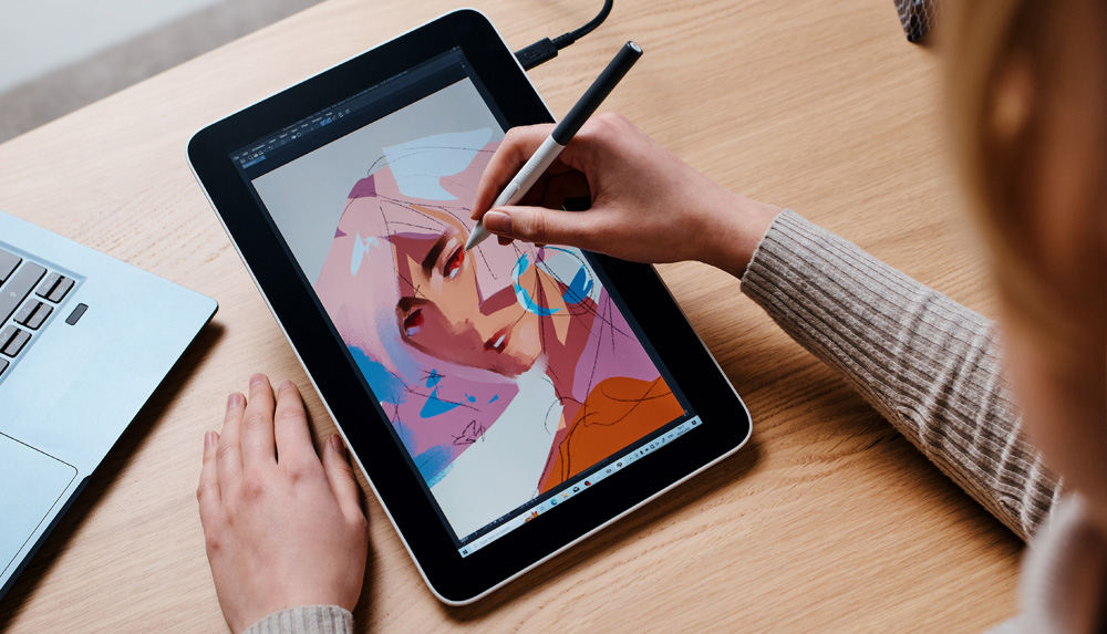 Wacom One 12 (DTC-121W0C) Pen Display Full HD (1920x1080) Tablet ...