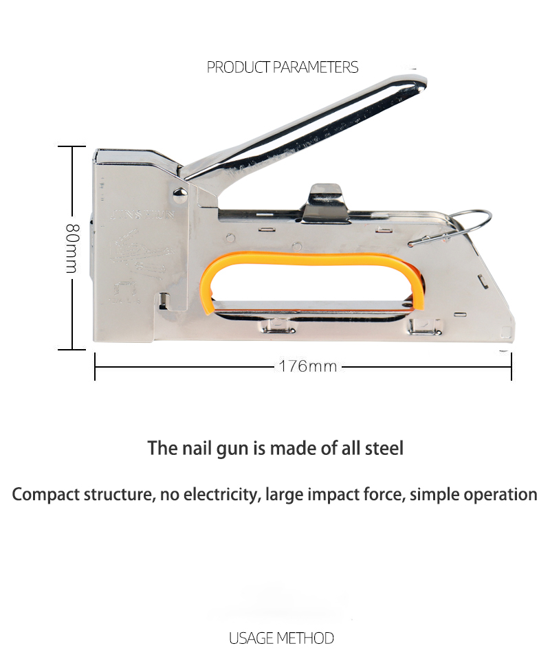 Staple Gun Tacker Heavy Duty Stapler Nail Gun With Staple Wire | Shopee ...