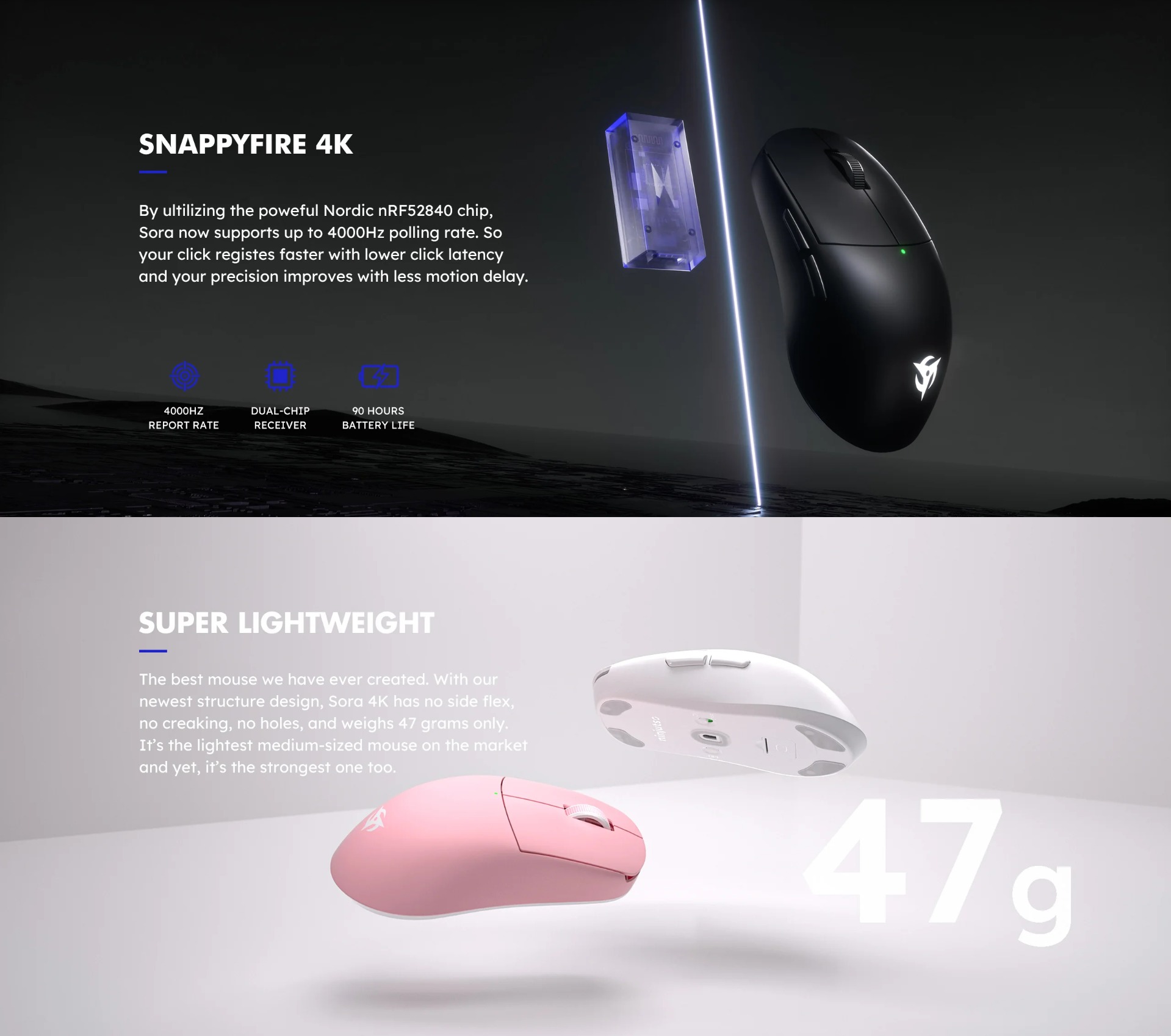 Ninjutso Sora 4K Wireless Gaming Mouse | Shopee Philippines