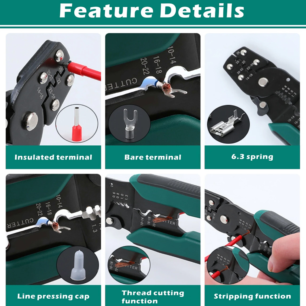Multifuction Hand Tool Cable Wire Stripper Cutter Crimper Multitool ...