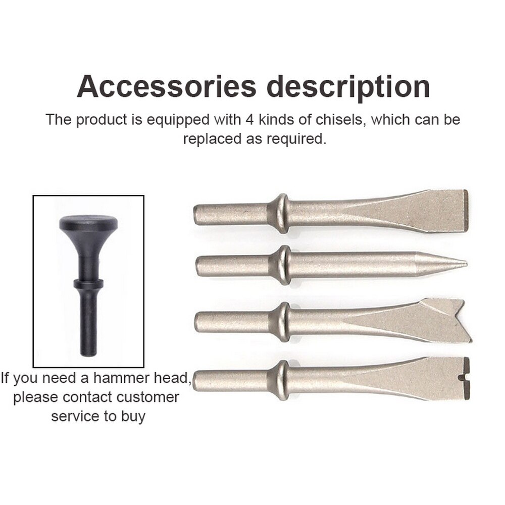 Mini Air Shovel Gun with 4 Chisels Pneumatic Pistol Gas Hammer Handheld ...