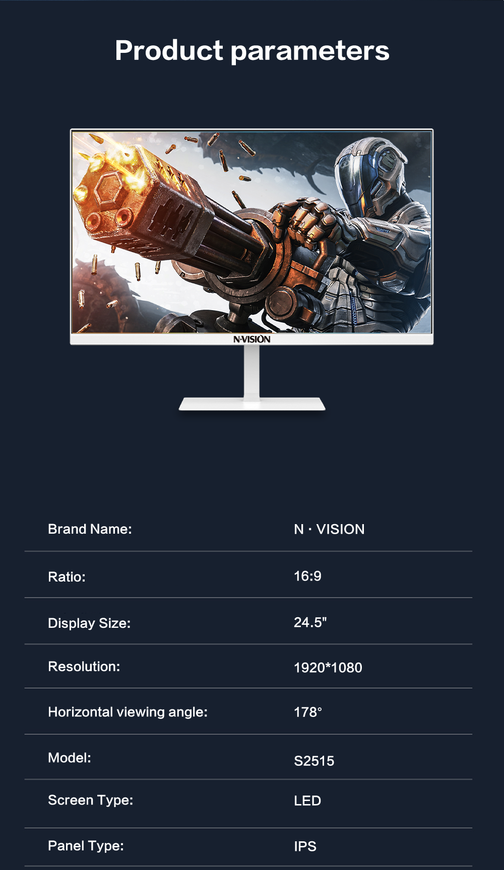 Nvision 25" IPS Monitor 100HZ FHD Build-in Speaker With Type-C 15W Port ...