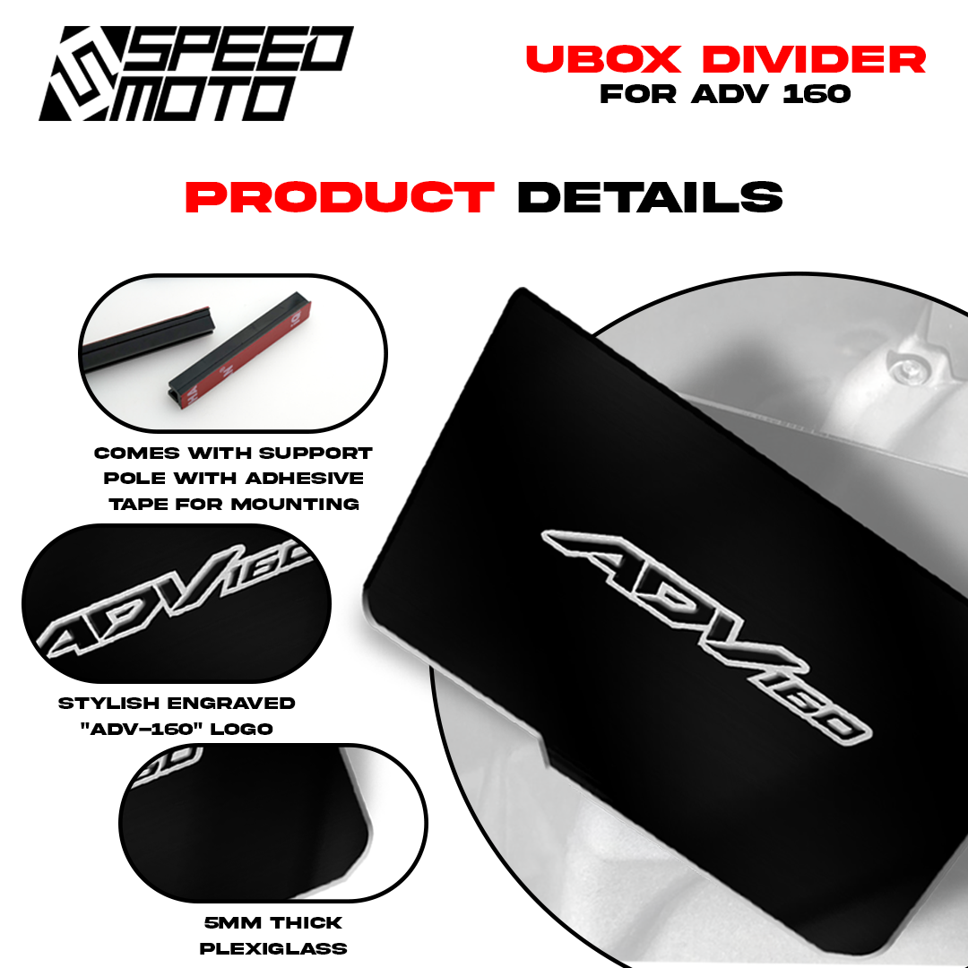 MOKOTO HONDA ADV 160 ACRYLIC UBOX DIVIDER 5MM PLEXIGLASS COMPARTMENT ...