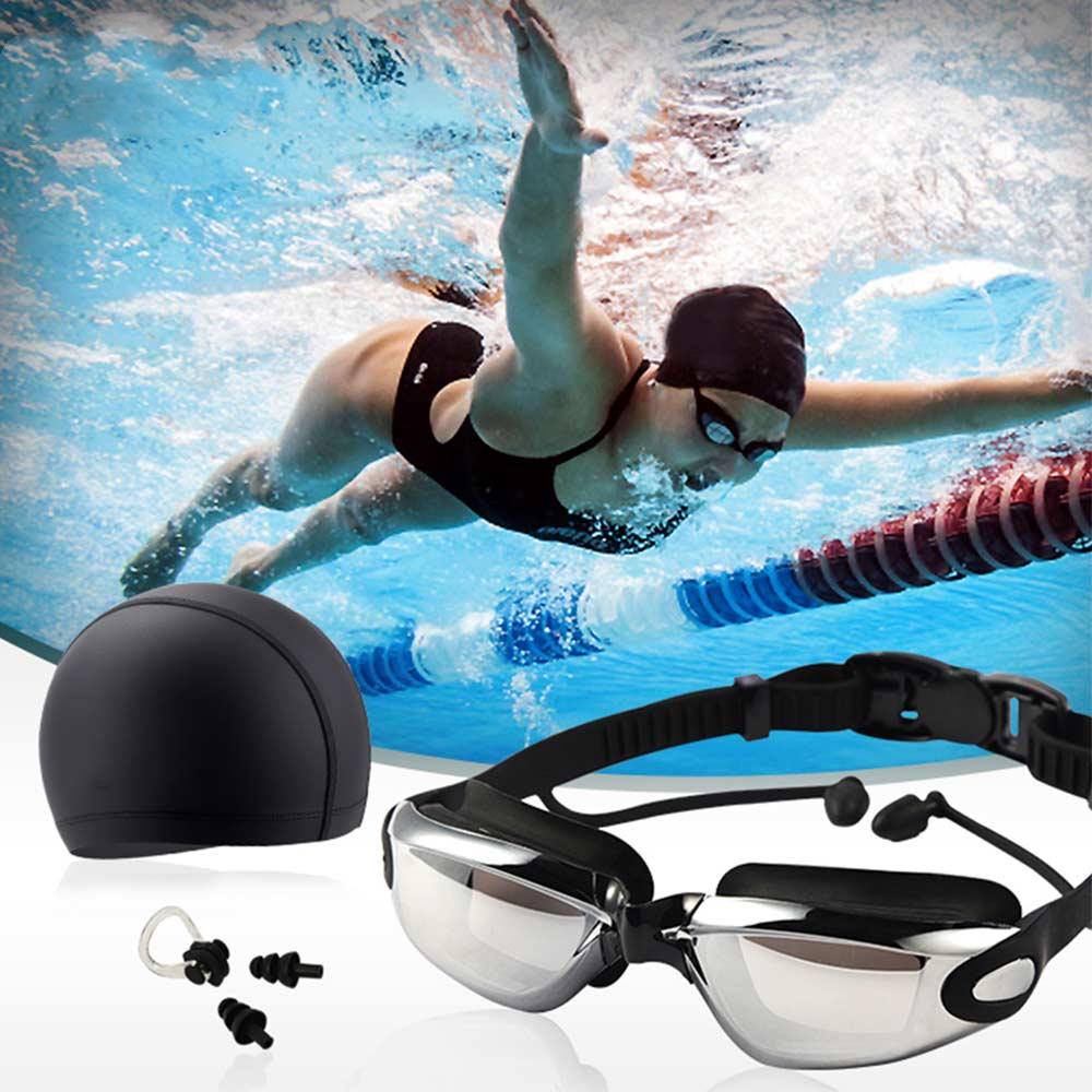 4 in 1 HD Adult Swimming Goggles set Anti Fog Waterproof Goggles set ...