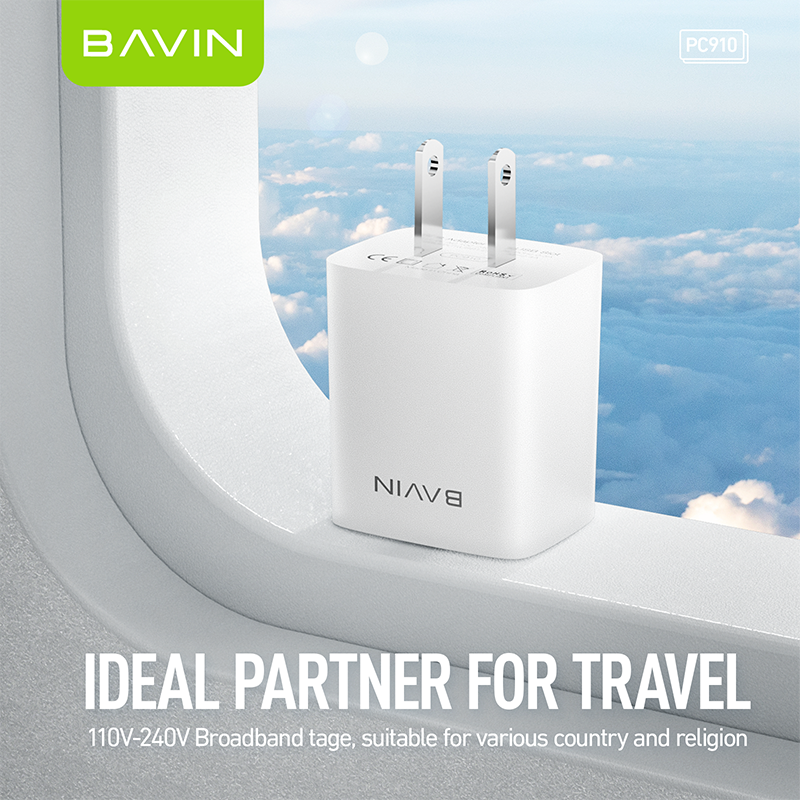 BAVIN PC910 / PC895 2.4A Quick Charging USB Port Wall Charger w/ 1 Meter Cable for Micro/Type-C ...