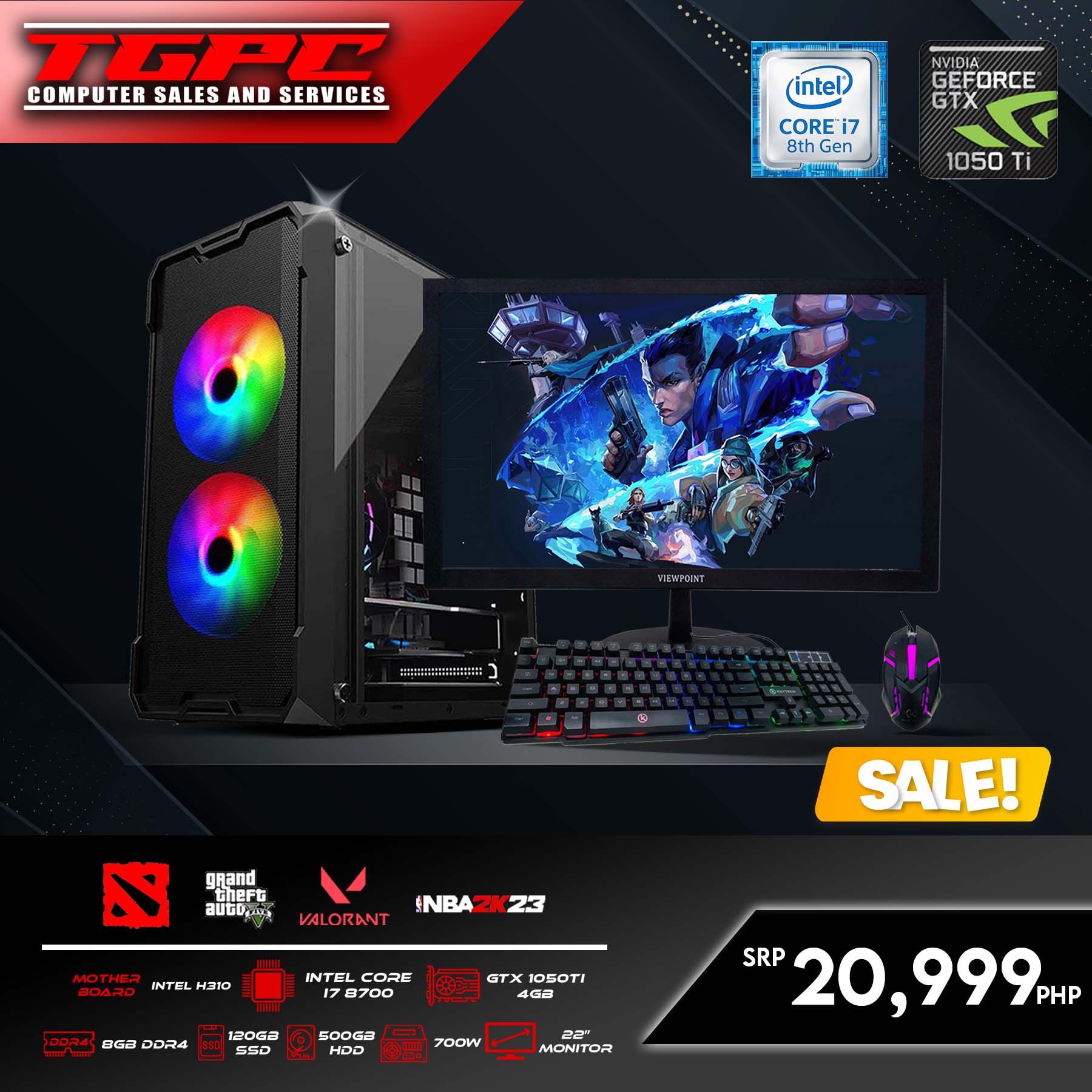 Gaming Desktop Core i5, Core i7, 7th gen, 8th gen, 9th gen, Nvdia GTX ...