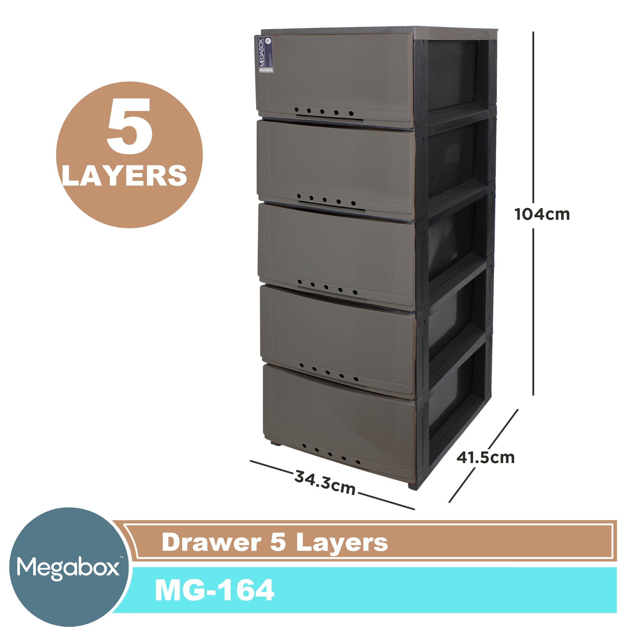 Megabox MG-164 (5 Layers Slim Drawer Boho Series ) | Shopee Philippines