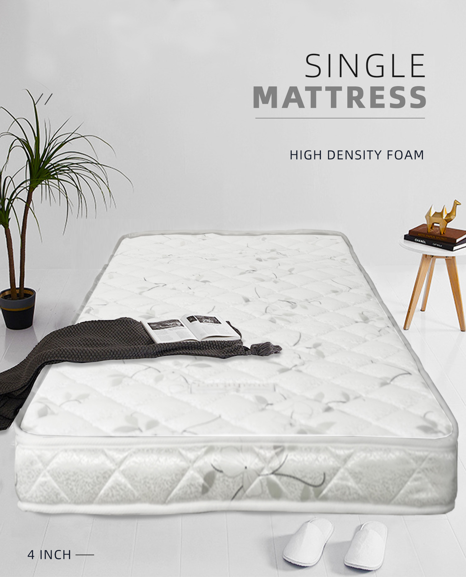 [COMBO] Homez Wooden Single Bed Frame with or W/O Headboard+4 Inch High ...