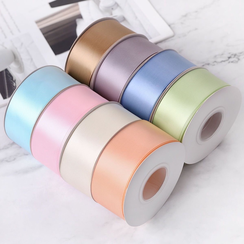 6mm (25 yards/roll) Satin Ribbon Roll Gift Packaging Ribbon Flower ...
