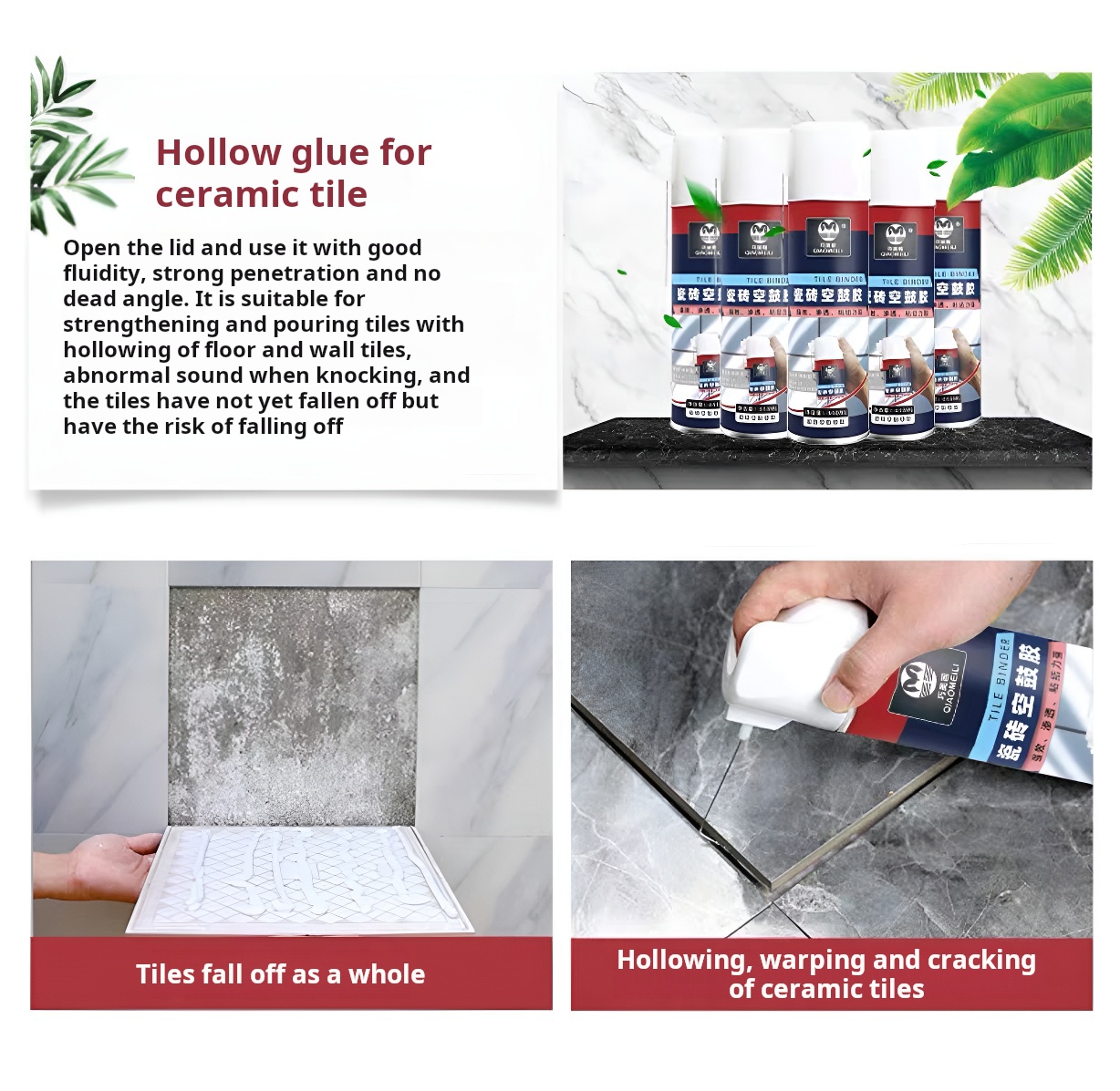 650ml Floor Tile Adhesive Repair Glue With needle design Waterproof ...