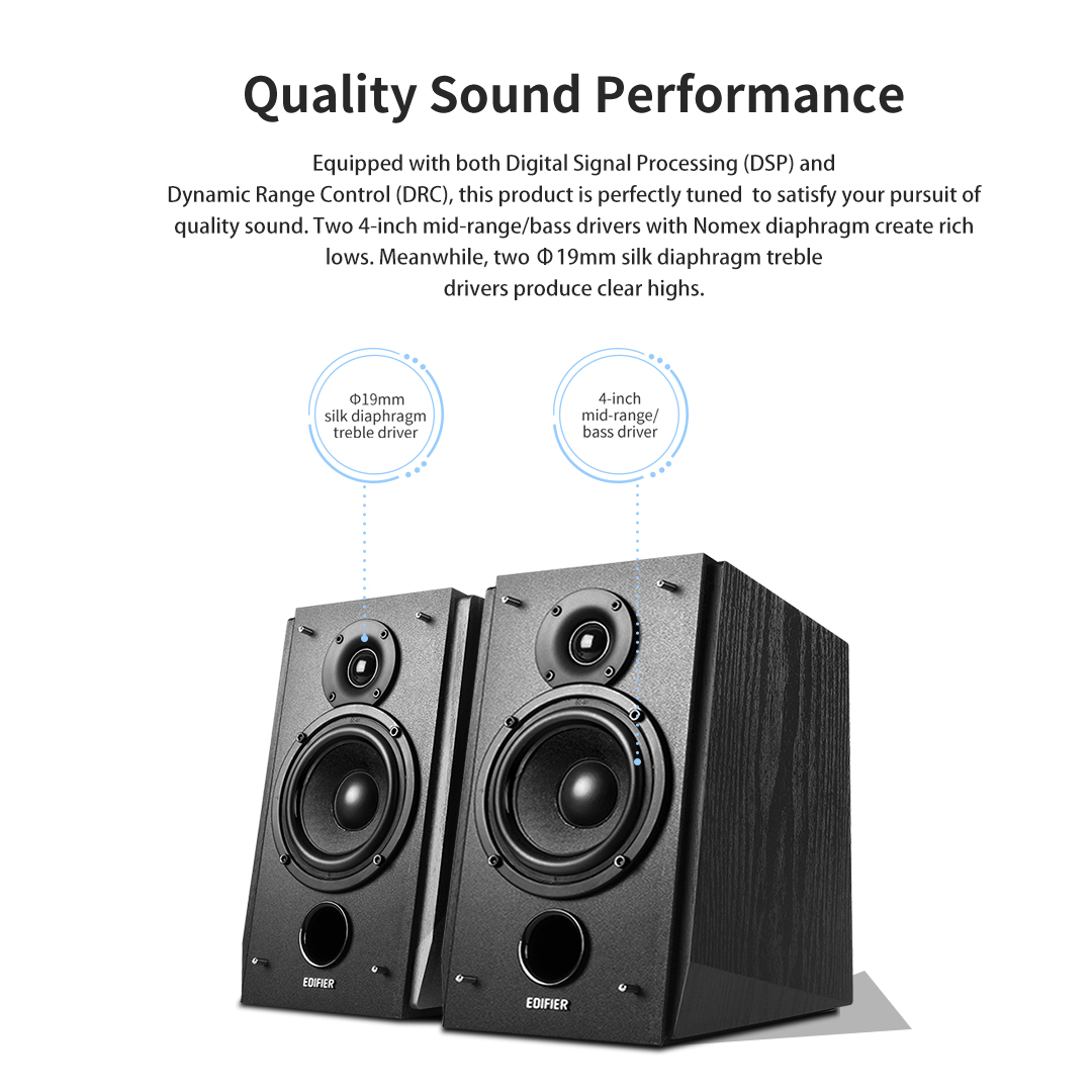 Edifier R1855DB matte black SPEAKERS Active 2.0 Bluetooth Bookshelf ...