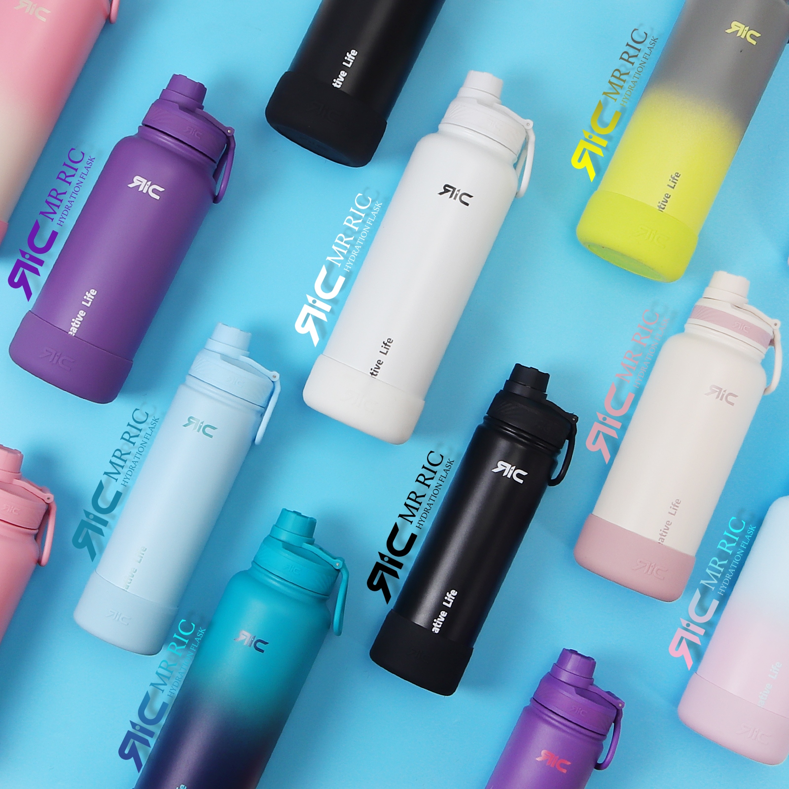 Mr Ric Hydration Flask Spout Lid Wide Mouth Vacuum Leak Proof Stainless ...