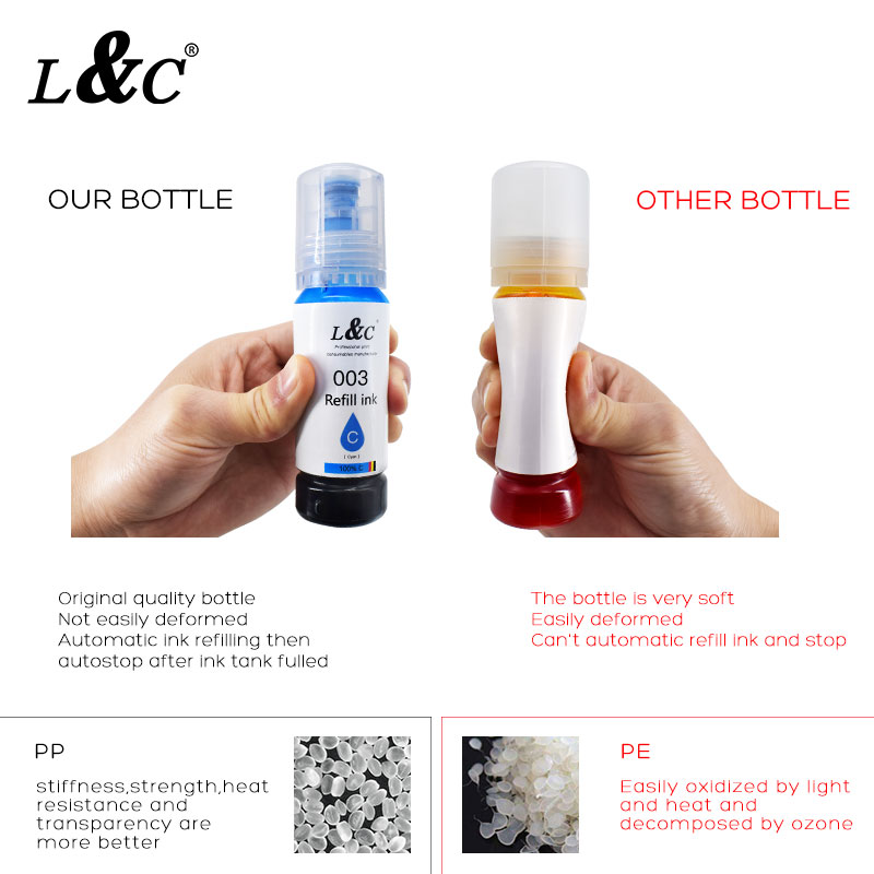 L&C Premium Refill ink 003 Ink Dye Ink For Inkjet Printer L3110 L3116 ...