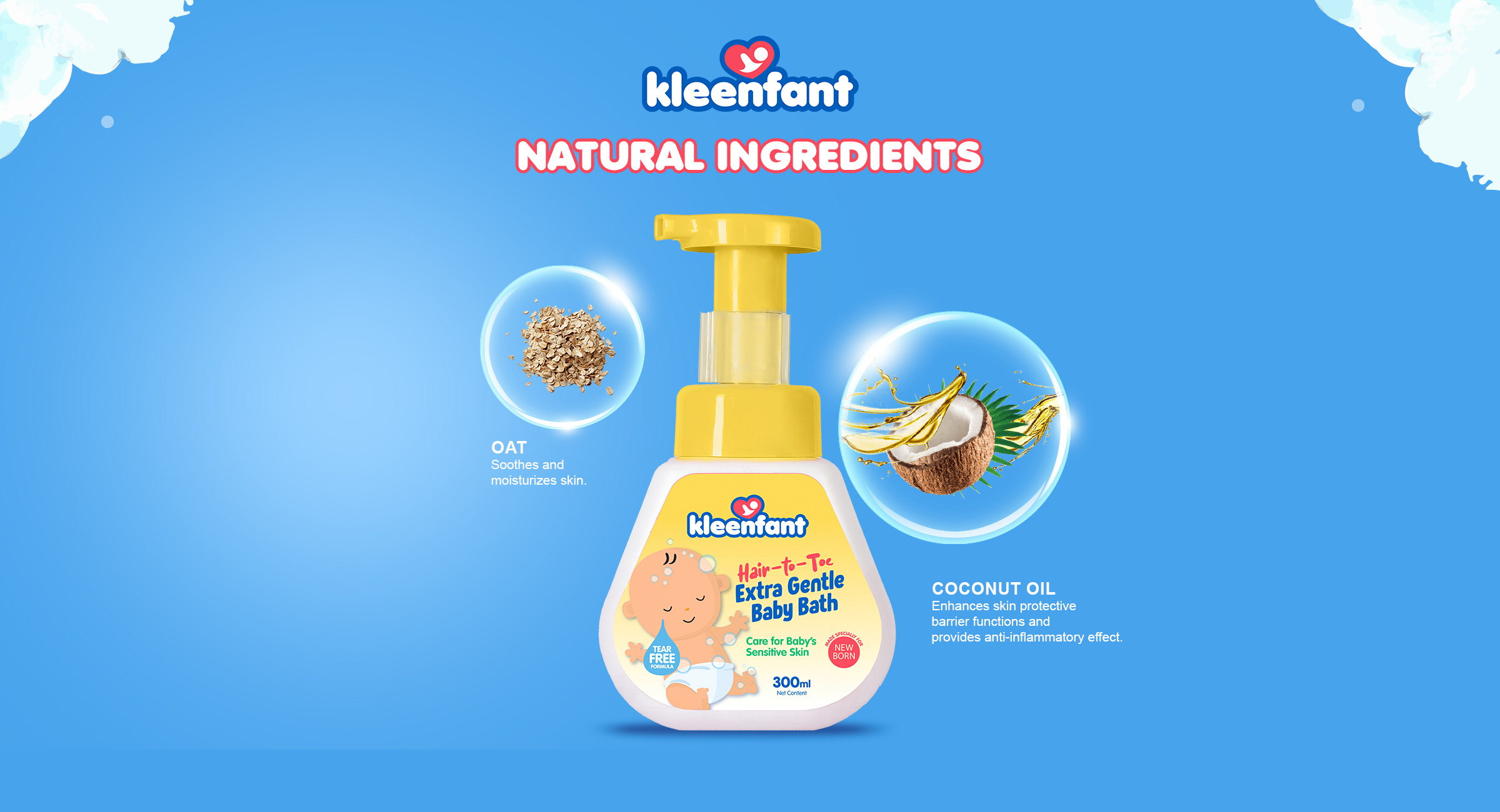 Buy 1 Take 1 Kleenfant Hair to Toe Extra Gentle Baby Bath for Newborn ...