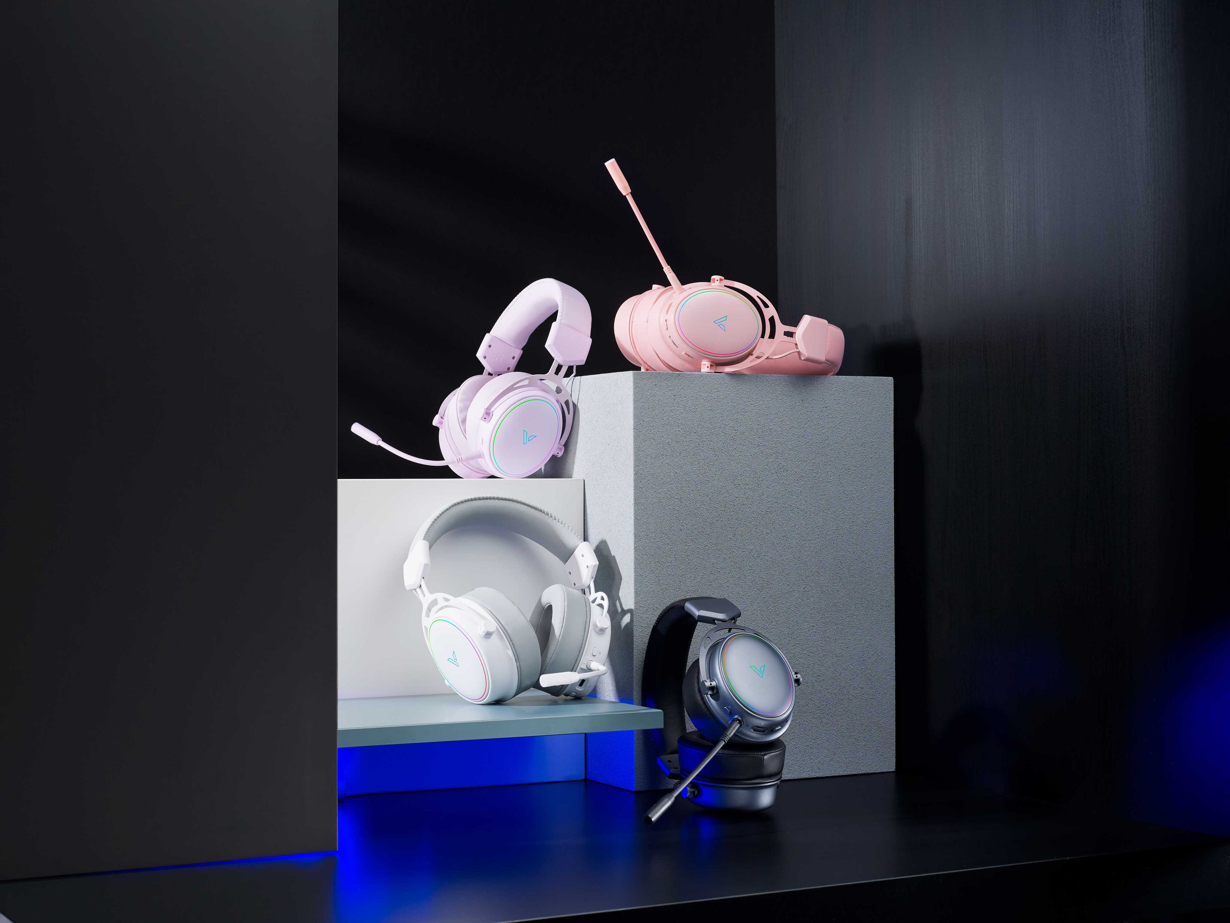 Rapoo VH800 Dual-Mode Wireless RGB Gaming Headset Noise Reduction ...