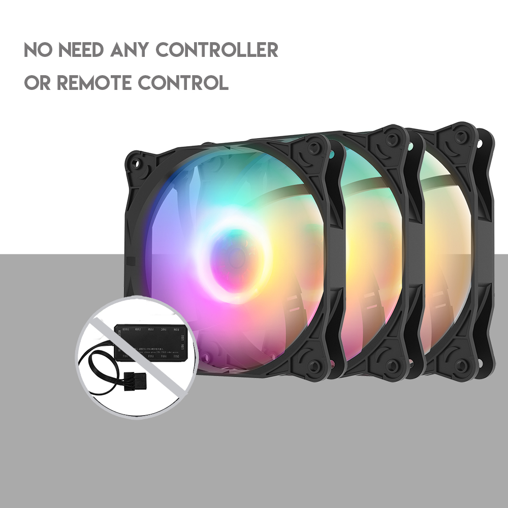 Fantech Core FC-120 CPU Fan Cooler Dual Ring Double Sided LED Fan (RGB ...