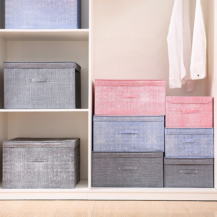 Large Foldable Clothes Storage Box With Cover Divider Foldable Baby ...
