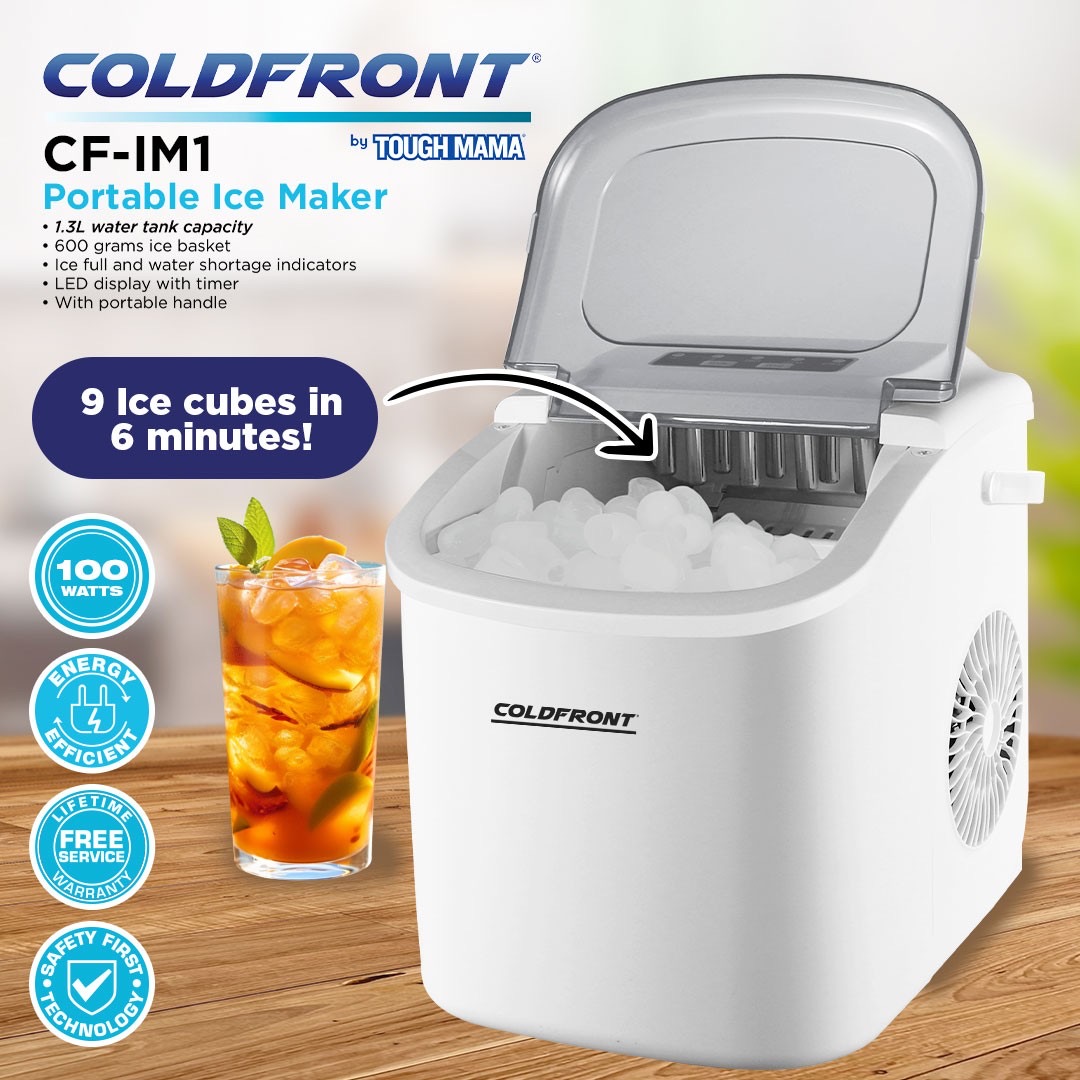 Coldfront by Tough Mama CF-IM1 Portable Ice Maker Machine LED display with Timer Automatic ...