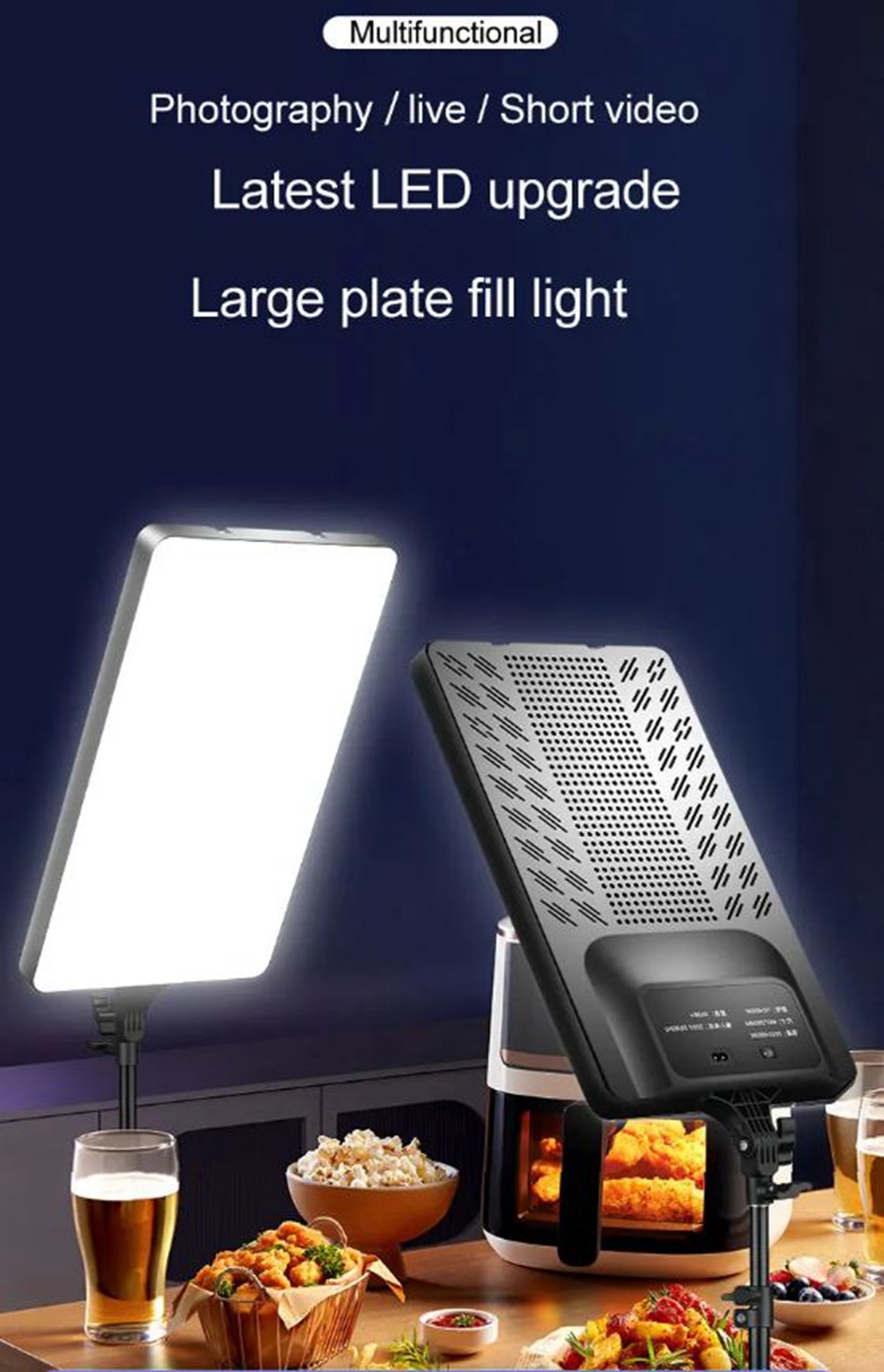 19 Inch LED Video Panel Light Make up Lighting Tripod Stand Dimmable ...