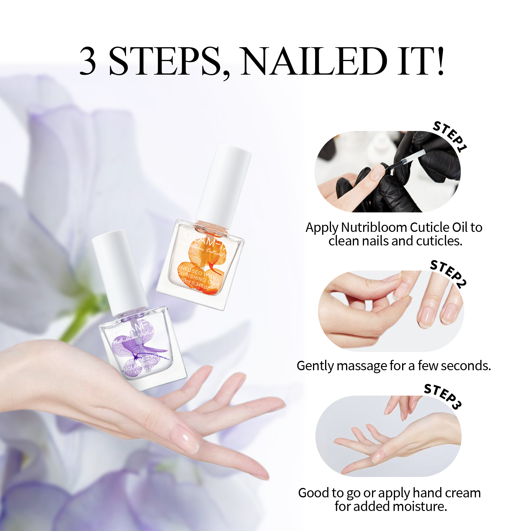 GLAMFIX NutriBloom Cuticle Oil- Nail Cuticle Oil Flower Flavor Nail ...