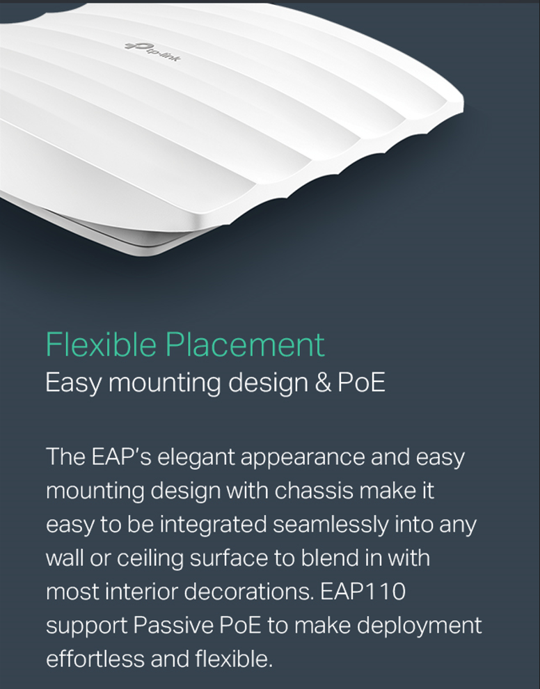 TP-LINK EAP110 Indoor 300Mbps Wireless N Ceiling Mount Access Point ...