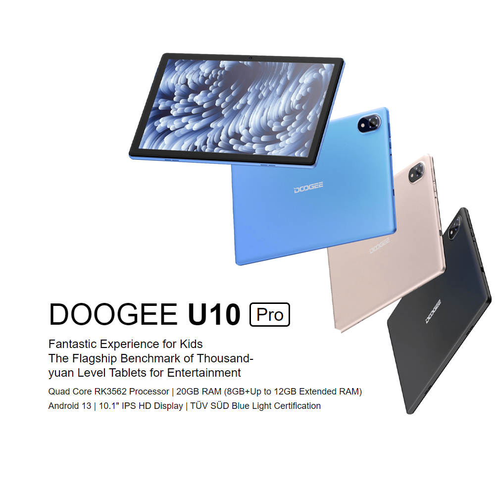 DOOGEE U10 Pro Tablet | 20GB RAM (+12GB Extended) + 128GB | Quad-Core ...
