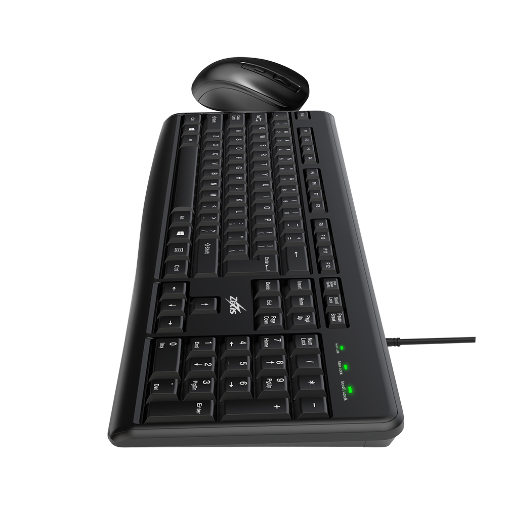 Zeus GK-718 Slimline Wired Keyboard and Mouse Combo Set USB Plug-and ...