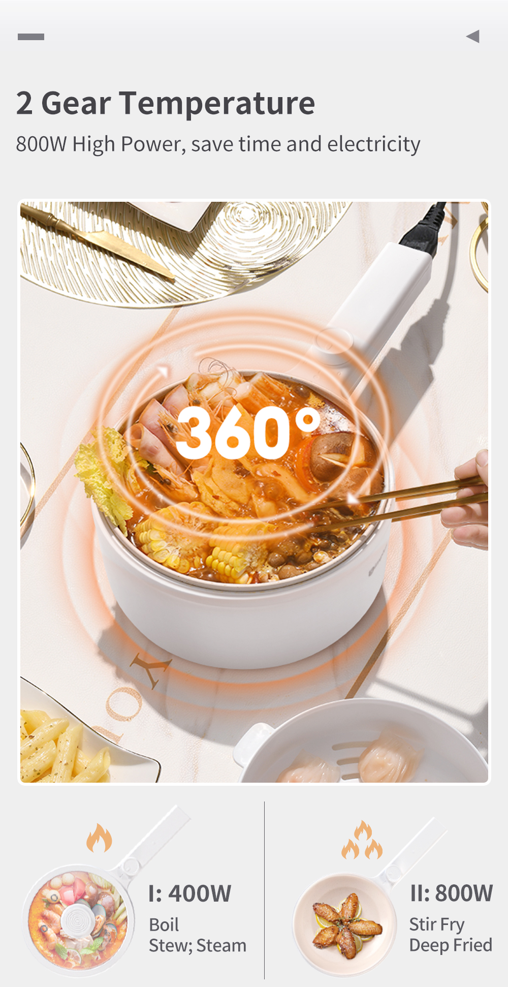 INSSA x Simplus 2L Electric Cooker With Steamer Multi-function Cooker ...