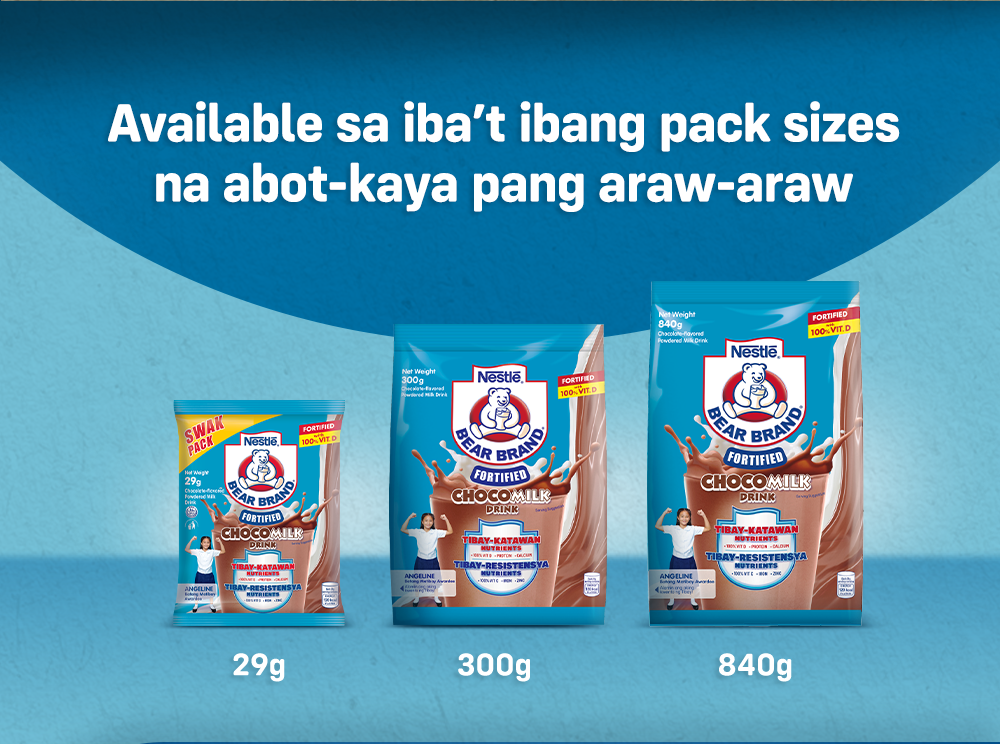 Bear Brand Fortified Choco Powdered Milk Drink 29g SWAK - Pack of 16 ...