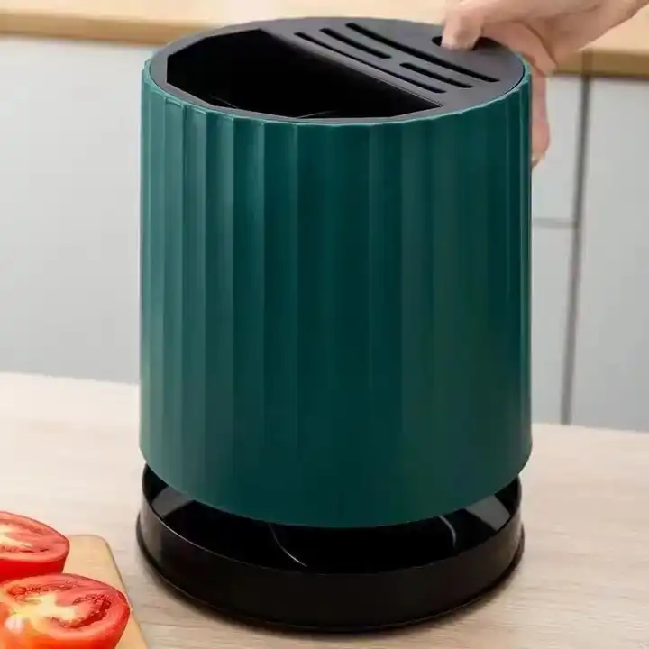 Kitchen Rotating Knives Holder 360 Degree Rotating Chopsticks Cage ...