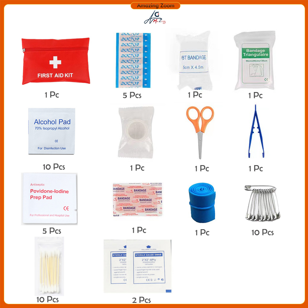 Portable 50Pcs/Set First Aid Kit Case Waterproof Family Travel ...