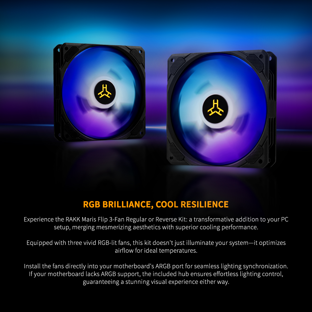 EasyPC| RAKK Maris Flip/ Maris Flip RV 120mm 3in1 case fan| 4-pin ARGB ...