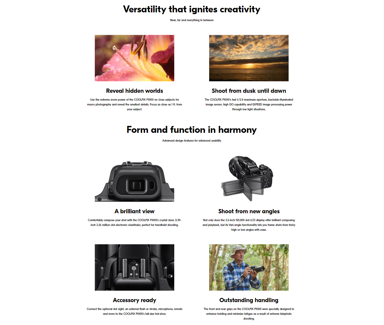 Nikon COOLPIX P1000 Digital Bridge Camera w/ 4K 30 FPS Video, 16 MP ...