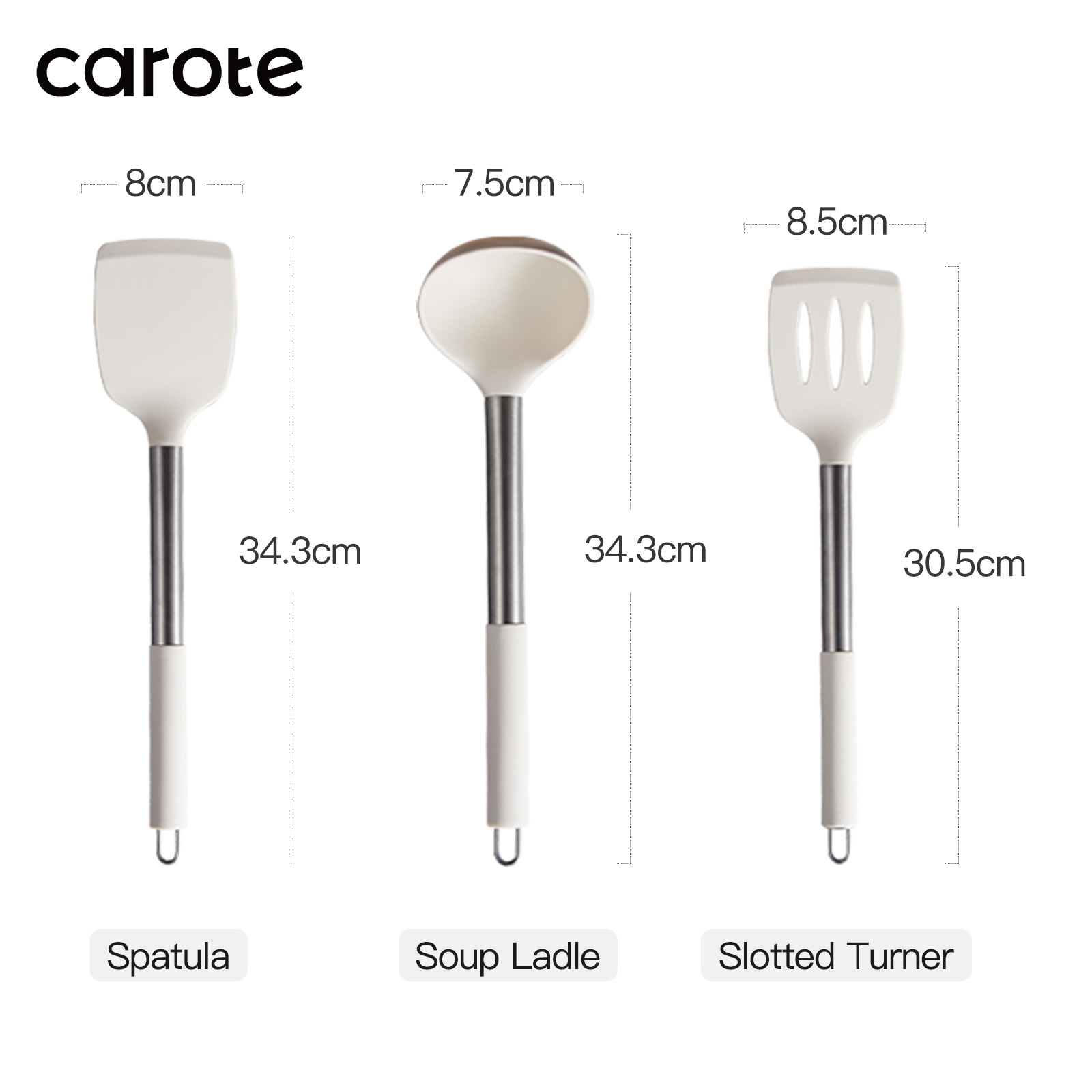 CAROTE spatula silicone spatula non-stick special soup spoon stainless ...