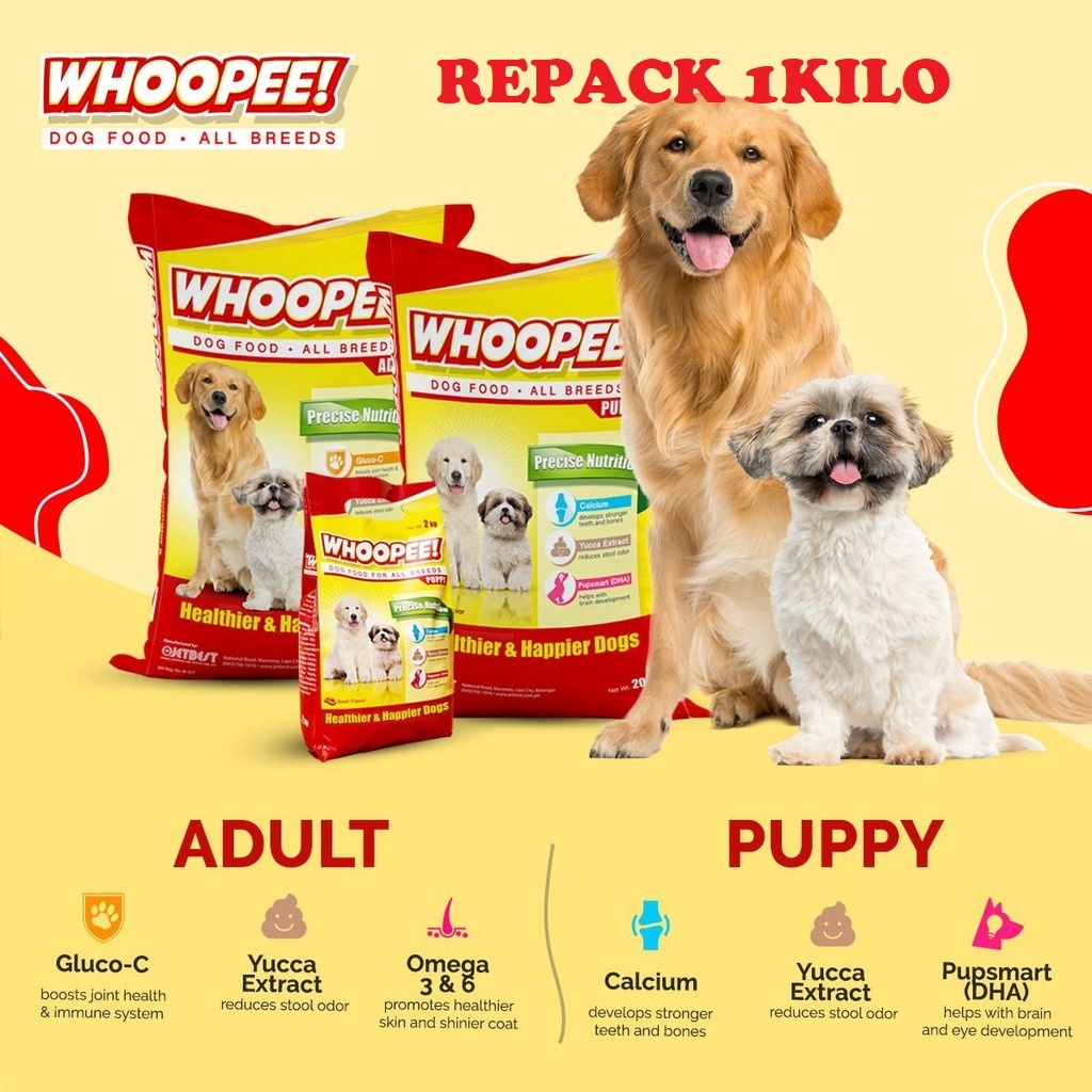 1kg Dog Dry Food All Stages Adult Whooppy Dogs Pet Essentials | Shopee ...