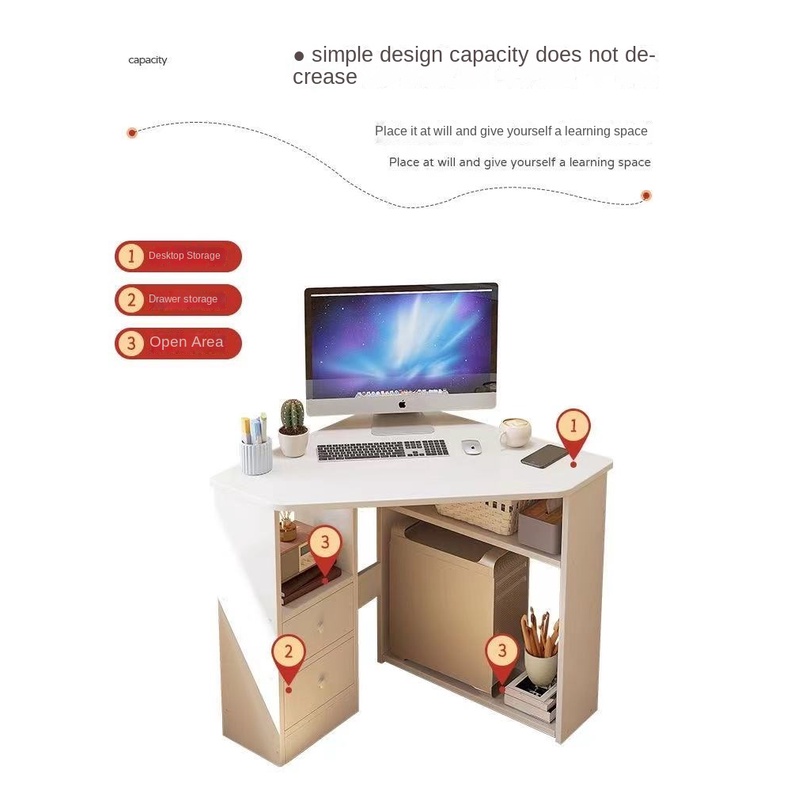 Corner Computer Table Corner Table Triangle Table Reading Table Student Writing Table | Shopee ...