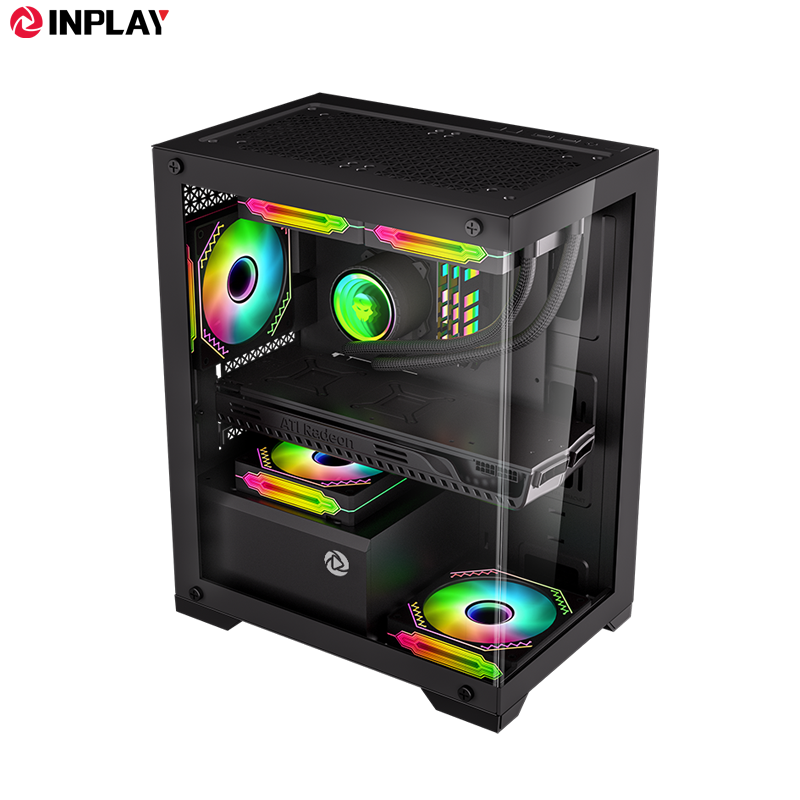Inplay OpenView V100 PC Case Gaming Computer Case Mid-Tower M-ATX ...