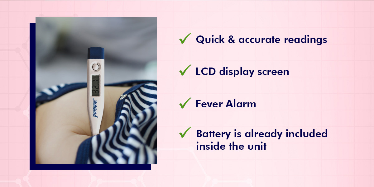 Partners Digital Thermometer | Quick & Accurate Readings | Fever Alarm ...