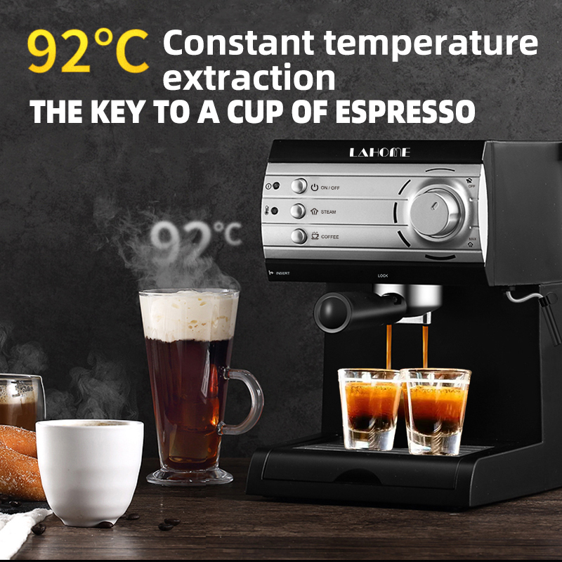 LAHOME Semi Automatic Espresso Coffee Machine Maker With Milk Frother ...