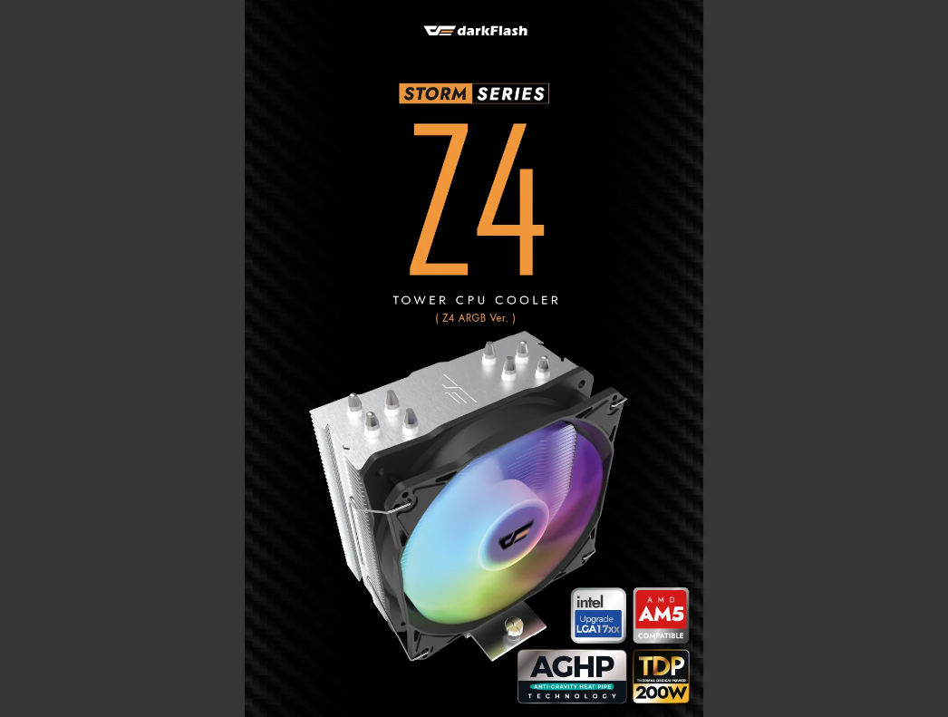 Darkflash Storm Z4 ARGB Tower CPU Air Cooler (Black) | itw | Shopee ...