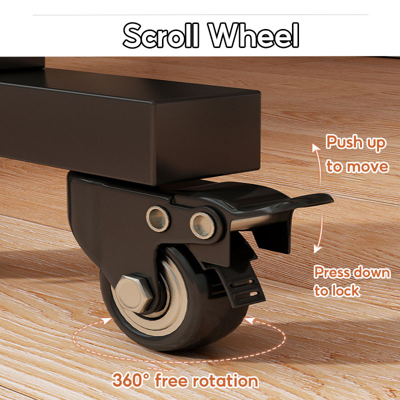 Foldable Movable Dining Table 100/120CM White/Brown Folding Table With ...