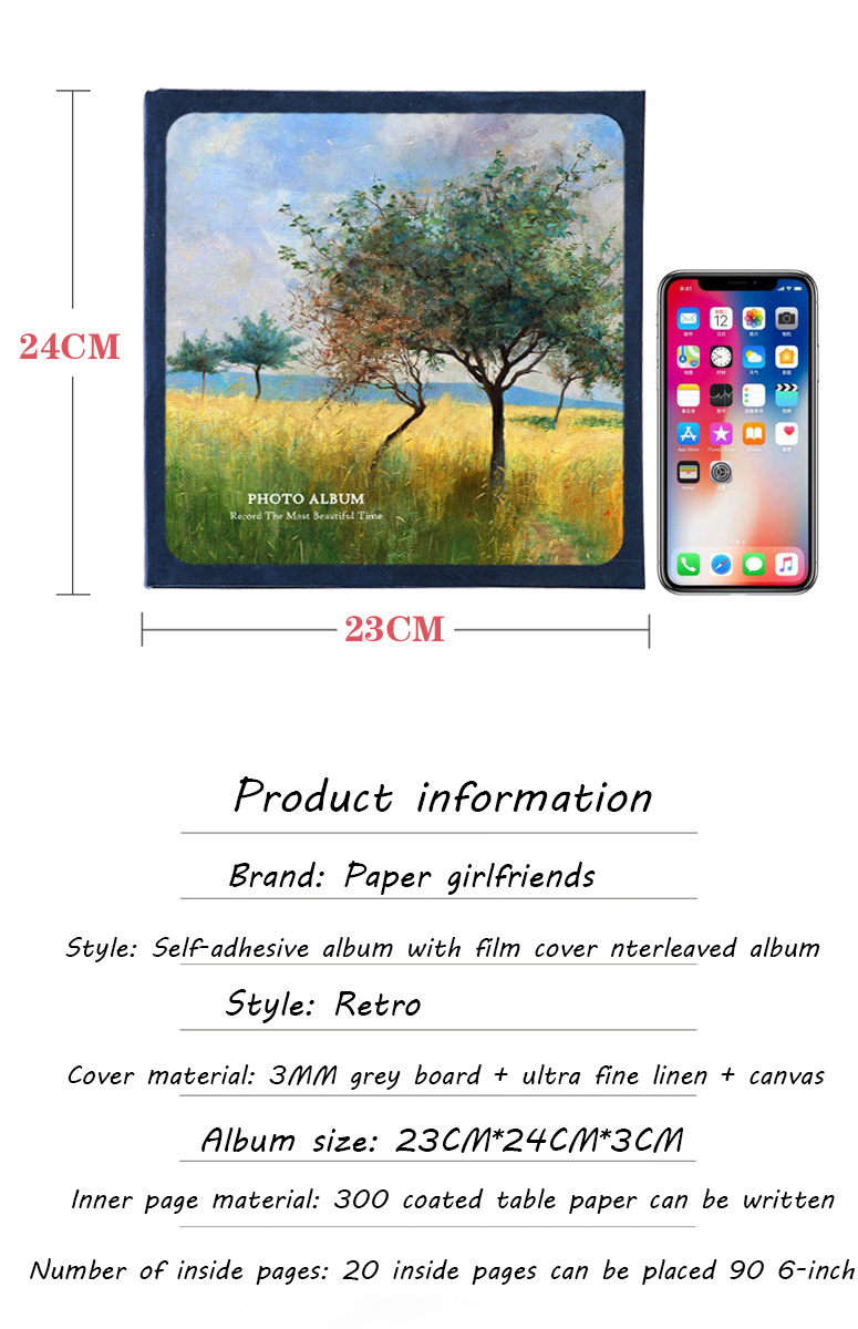 Large capacity hand-made diy retro film self-adhesive art album couple ...