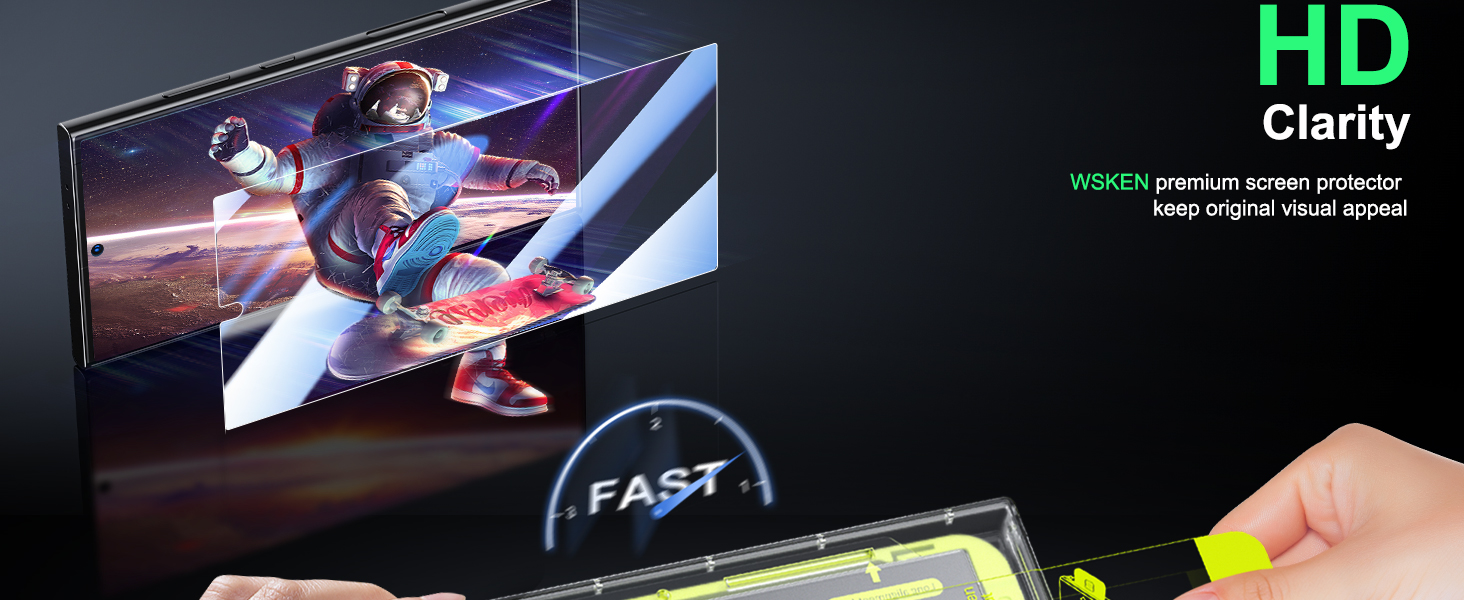 WSKEN for Samsung Galaxy S25 Ultra/S24U HD Screen Protector Full Cover ...