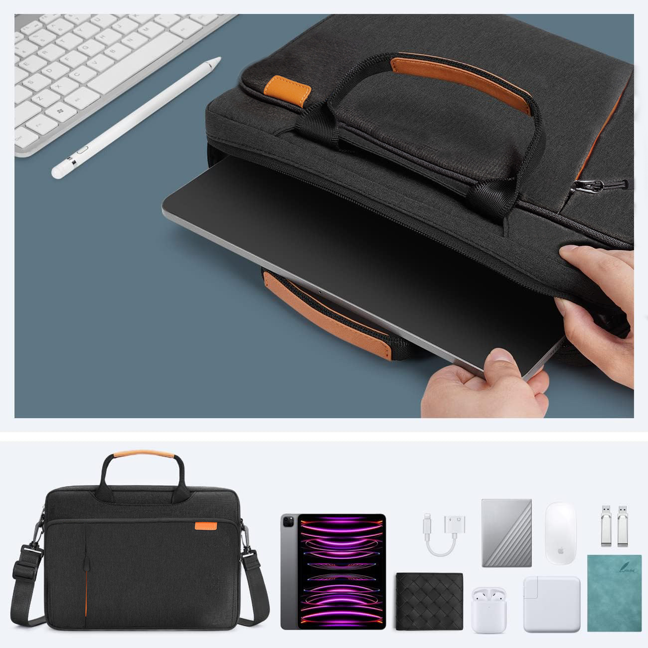 Laptop bag 13.3 inch 9-11 inch table bag waterproof wear-resistant ...
